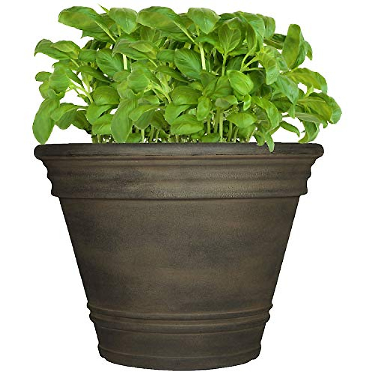 Sunnydaze Franklin Flower Pot Planter - Outdoor/Indoor Unbreakable Polyresin - UV-Resistant Sable Finish - Single - Large 20-Inch Diameter