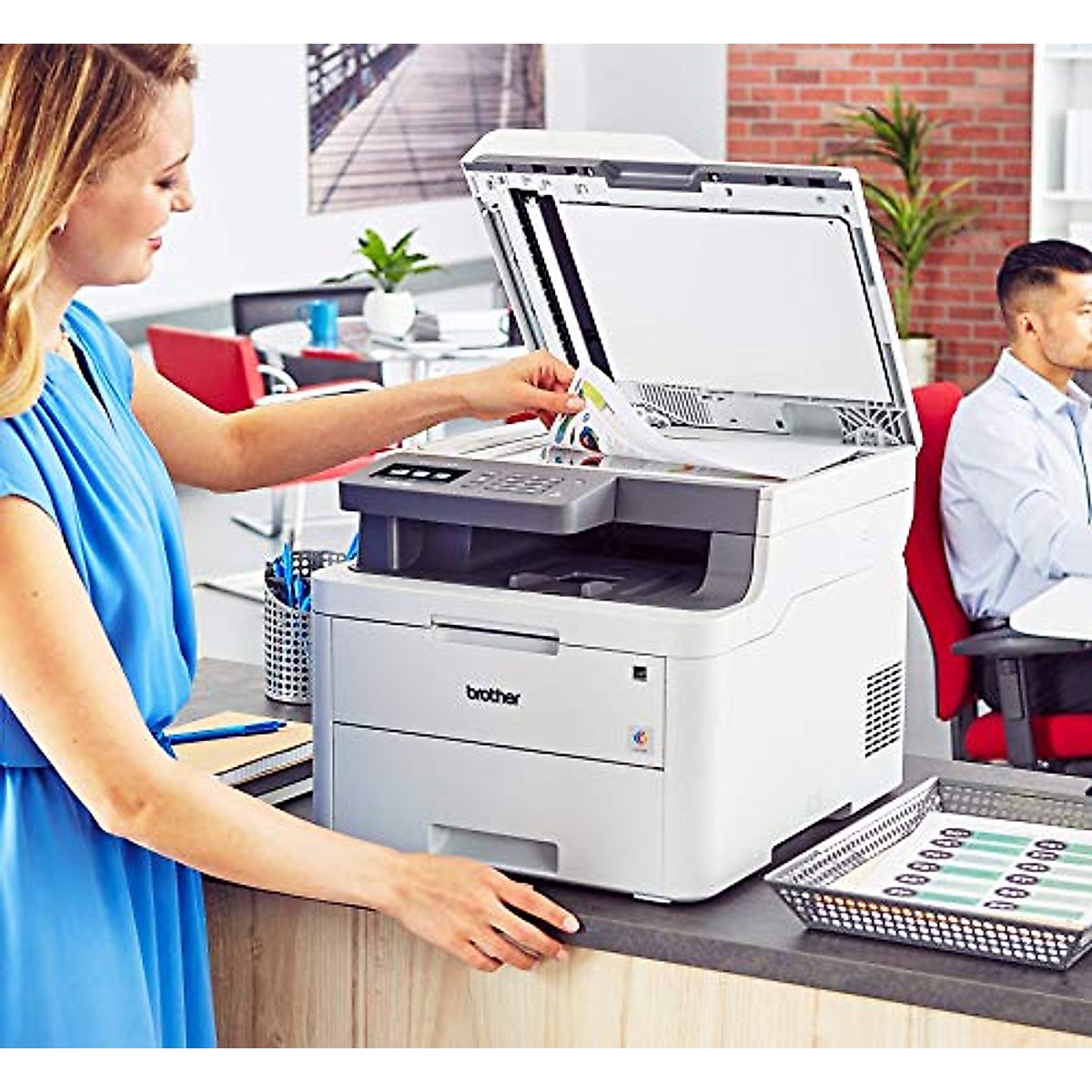 Brother MFC-L3710CW Compact Digital Color All-in-One Printer Providing Laser Printer Quality Results with Wireless, Amazon Dash Replenishment Ready