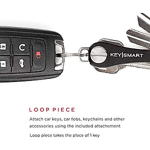 KeySmart Compact Key Holder Add-on Accessory - Stainless Steel Loop Piece Bundle with Bottle Opener and Stainless Steel Quick Disconnect Clip