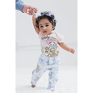 Disney Pixar Toy Story Bullseye Jessie Newborn Baby Girls Bodysuit Pants and Headband 3 Piece Outfit 6-9 Months