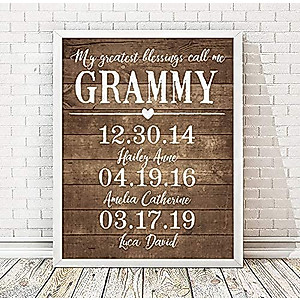 CANARY ROAD Greatest Blessings Print | Personalized Mother Gift | Gift For Mom | Gift For Grandma | Mother Present | Mothers Day Gift | Unique Mom Gift