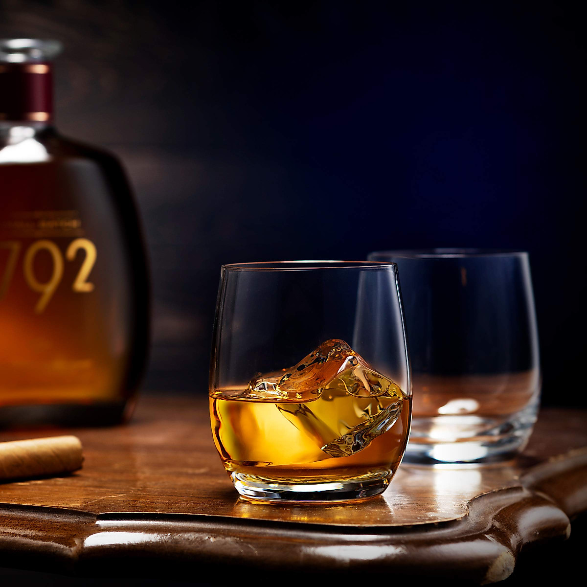 Godinger Double Old Fashioned Whiskey Glasses, Rocks Glasses, Glass Beverage Cups, European Made - 12oz, Set of 4