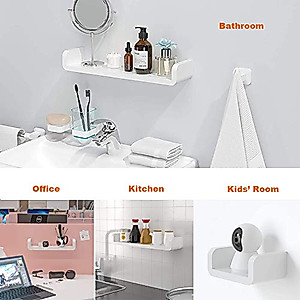 LAIGOO Adhesive Floating Shelves Non-Drilling, Set of 3, Display Picture Ledge Shelf U Bathroom Shelf Organizer for Home/Wall Decor/Kitchen/Bathroom Storage(S+M+L)