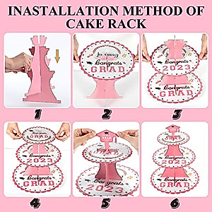 Yunqing Graduation Decorations Class of 2023 - Cupcake Stand Set with 12 Pack Graduation Cake Toppers, Perfect for Graduation Theme Dessert & Gift Presentation