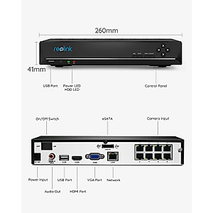 Reolink Wireless Security Camera System, 5MP, 2.4/5GHz WiFi, 5X Optical Zoom, Color Night Vision, 4 pcs RLC-511WA Bundle with 8CH NVR (2TB HDD Pre-Installed)