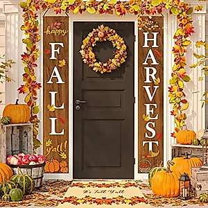 Indoor Doormat Welcome Mat, Thanksgiving It's Fall Y'all Pumpkin Maple Leaf Orange Low Profile Floor Mat Non Slip Front Doormat Rugs for Entryway,Patio,High Traffic Areas, 16"x24"