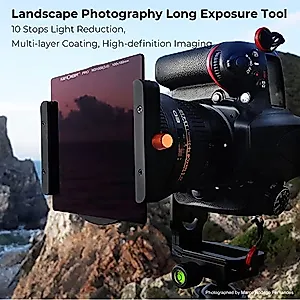 K&F Concept 100x100mm Square ND Filter Kit ND1000 (10 Stop) + 1x Filter Holder + 8 x Filter Rings with 28 Multi-Layer Coatings Compatible with Canon Nikon Camera Lens