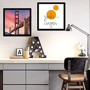 ijuerybai Black 12x12 Picture Frame Set of 3, High Transparent Frame for 12 By 12 Square Photo Collage Canvas Poster Size Wall Mount and Tabletop Horizontally Vertically (Black, 12 x 12 inches)