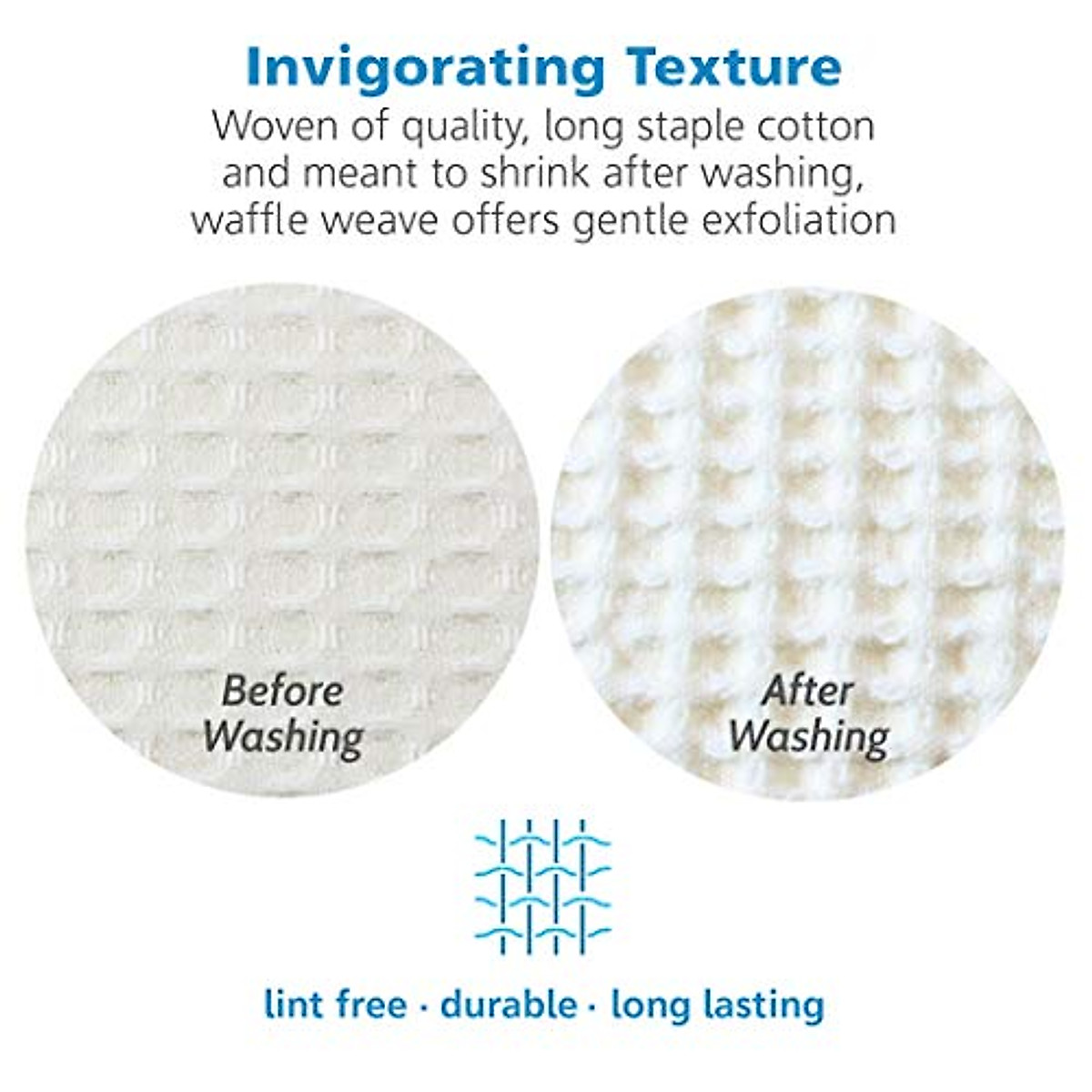 GILDEN TREE Waffle Towel Quick Dry Thin Exfoliating, 4 Pack Washcloths for Face Body, Classic Style (Cream)