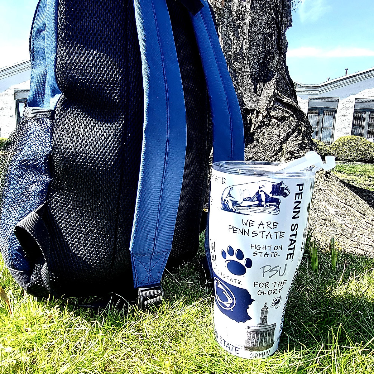 Penn State University 30oz Stainless Steel 3D Icon Travel Mug –High Performance Double-Walled Thermos w/Convertible Lid & Straw –Insulated Decorative NCAA Beverage Tumbler –For Hot or Cold Drinks