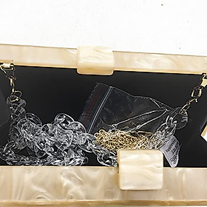 DDQYYSPP Acrylic Evil Eye Purse Women Box Evening Bags and Clutches Chain Shoulder Crossbody Handbag, Beige