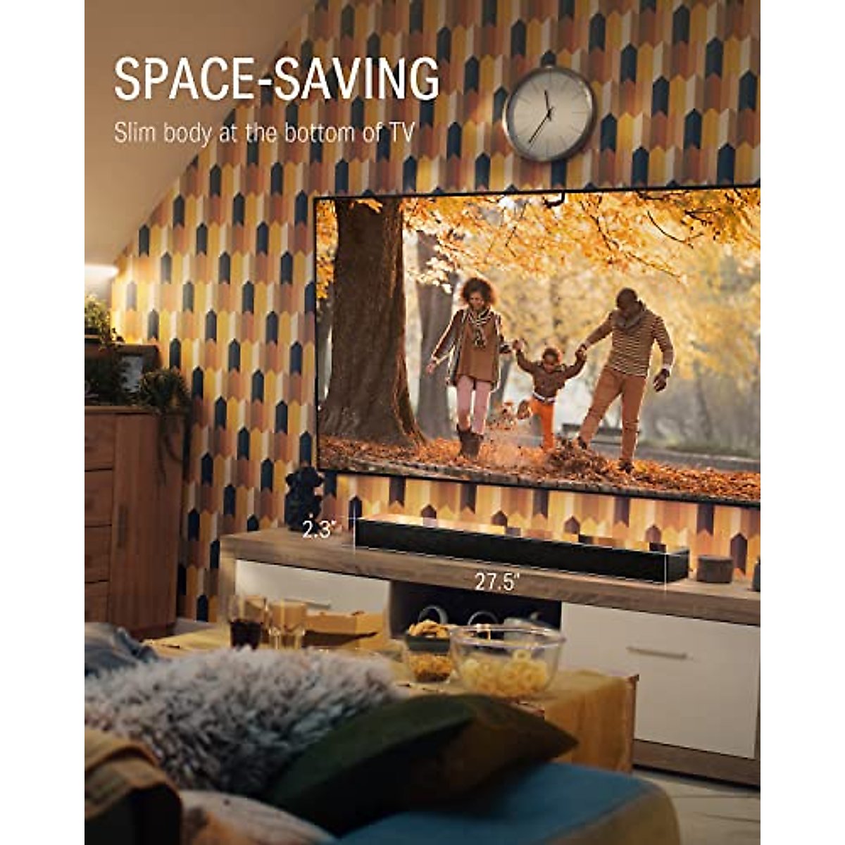 Donner Soundbars for TV, Dolby Atmos Surround Sound Home Audio Speakers with Bluetooth 5.3 and Equalizer Editor, TV HDMI Input, Stereo Home Theater with Built-in Woofers, DHT-S300