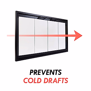 Temco Prefab Fireplace Door | Frame Included | Easy to Install | Fits ONLY Models: TFC42-3, TFC42-4, TLC42-3, TLC42-3I, TLC42-4, TLC42-4I