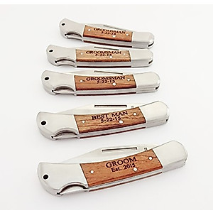 Personalized Pocket Knife Laser Engraving Included in Price 4 1/2" Folded with 3" Blade