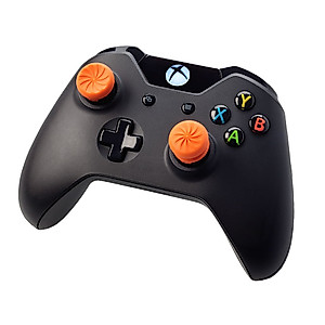 KontrolFreek FPS Freek Vortex for Xbox One and Xbox Series X Controller | Performance Thumbsticks | 1 High-Rise Convex, 1 Mid-Rise Concave | Orange