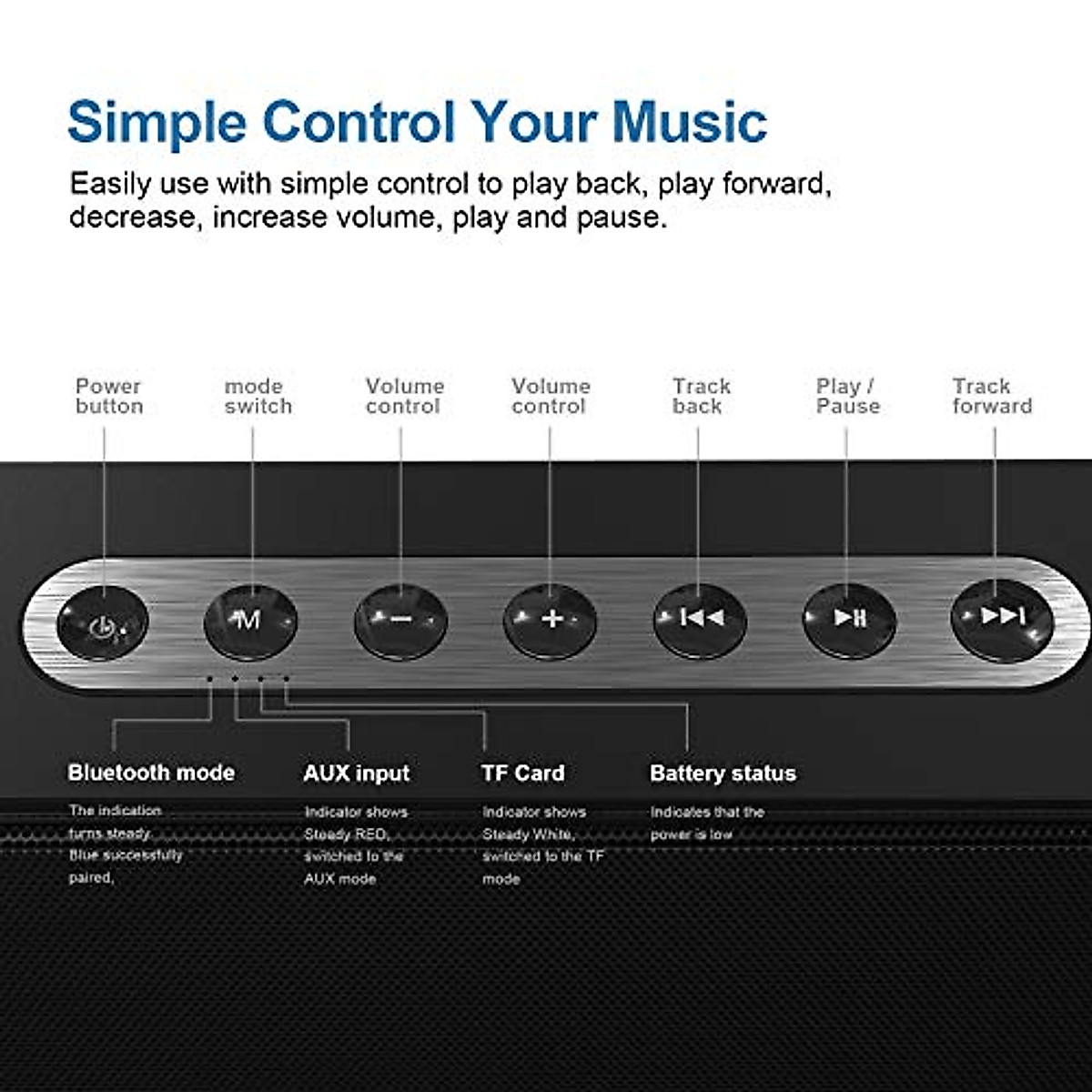 DOSS Bluetooth Speaker, SoundBox XL Home Speaker with Subwoofer, 32W Loud Sound with Booming Bass, DSP Technology, Wireless Stereo Pairing,10H Playtime, Speaker for Home, Indoor, and Office