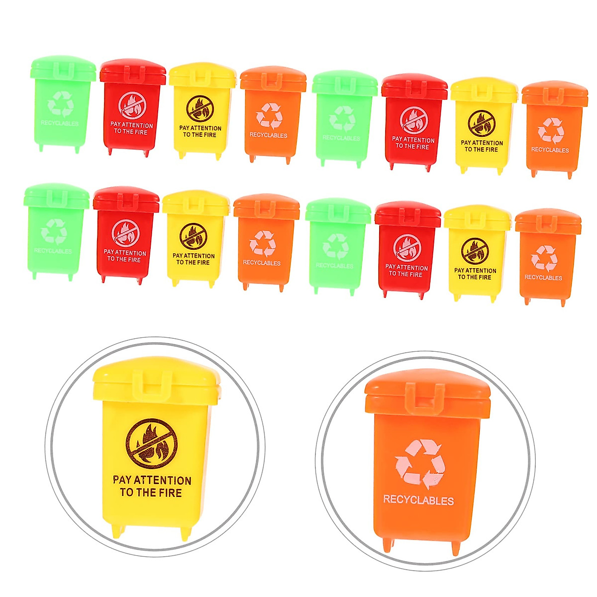 60 Pcs Mini Trash Can Trash Cans Photo Prop Trash Classification Toy Lovely Garbage Trash Cans Small House Garbage Can Model Trash Can Plaything Miniature Garbage Bin Model