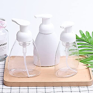 Soap Dispenser 250ml Clear Foaming Liquid Soap Dispenser Shampoo Lotion Shower Gel Hand Sanitizer Whipped Mousse Points Pump Bottle Lotion Dispenser (Color : Transparent) (White b)