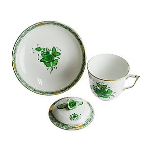 Herend AV Apony Green Herbal Tea Cup Saucer 705-0-09 [Parallel Import]