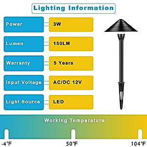 Outdoor Lights Landscape Lights Garden Lights, 12V 3W Low Voltage Patio Lawn Yard Pathway Lights，Aluminum Construction IP65 Waterproof 4000K Natural White (4-Pack)