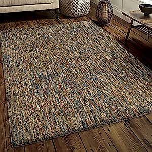 Orian Rugs Super Shag Collection 386301 Multi-Solid Area Rug, 7'10" x 10'10", Multicolor