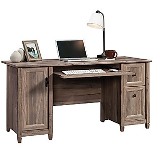 Sauder Edge Water Home Office Computer Desk with Storage, Washed Walnut Finish