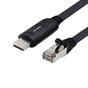 OIKWAN USB Console Cable 6 FT USB to RJ45 Serial Adapter Compatible with Router/Switch of Cisco Black