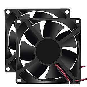 2Pcs 12V 3.14in 0.98in Fan 80mm x 80mm x 25mm Fan DC 12V 8025 Brushless Cooling Fan 80mm 25mm for Cooling PC Computer Case CPU Coolers Radiators 2pin