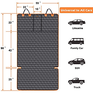 Trunk Cargo Liner for Dogs - Waterproof, Non-Slip Pet Car SUV Seat Cover with Bumper Flap Protector Washable Dog Accessories for SUV Trunk Sedans Vans, Universal Fit (90" L x 55" W)