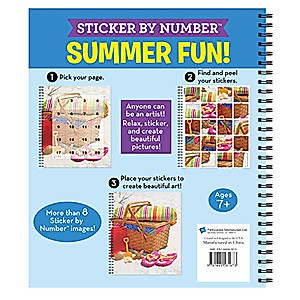 Brain Games - Sticker by Number: Summer Fun! (Easy - Square Stickers): Create Beautiful Art With Easy to Use Sticker Fun!