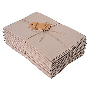 Candy Cottons Taupe Cloth Dinner Napkins Cotton 18x18 in Washable Napkins Cloth| Absorbent Reusable Spring Easter Basket Decor Pk of 6 Table Napkins Cocktail Party Wedding BBQ Cafe Cloth Napkins