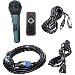 PRORECK Party 15 Portable 15-Inch 2000 Watt 2-Way Powered PA Speaker System Combo Set with Bluetooth/USB/SD Card Reader/FM Radio/Remote Control/LED Light