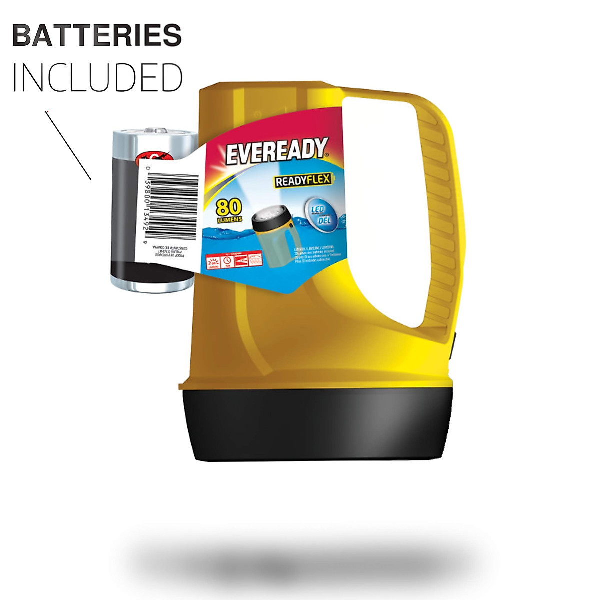 Eveready LED Floating Lantern Flashlight, Battery Powered LED Lanterns for Hurricane Supplies, Survival Kits, Camping Accessories, Power Outages, Batteries Included