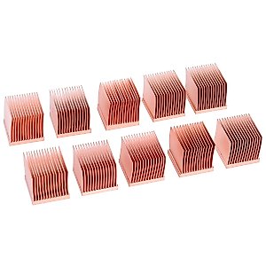 Alphacool 17427 GPU RAM Copper Heatsinks 14x14mm - 10pcs Air Cooling Passive Coolers
