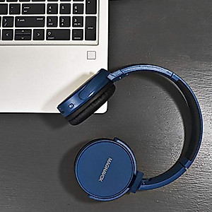 Magnavox MBH542-BL Bluetooth Wireless Foldable Stereo Headphones in Blue