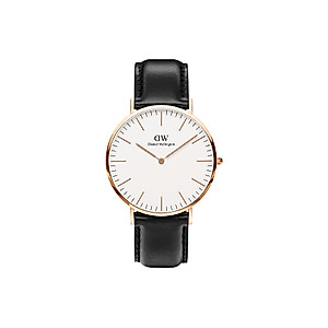 Daniel Wellington Classic Sheffield 40mm Men's Watch, DW Classic Leather Rose Gold Watch for Men