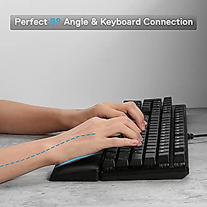Redragon P037 Meteor L Computer Keyboard Wrist Rest Pad, Ergonomic Soft Memory Foam Wrist Support w/Anti-Slip Rubber Base, 100% 104 Keys Standard Size 17.12 x 2.87 in, 0.78 inch (20mm) Height, Black