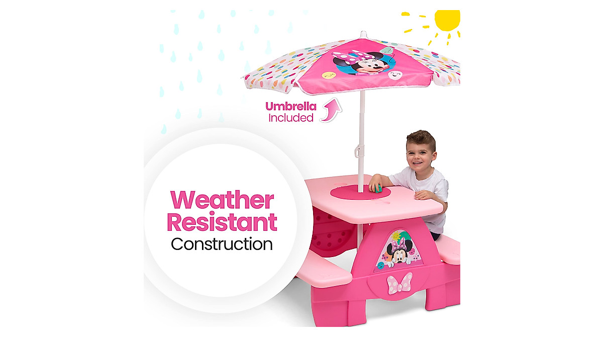 Minnie Mouse 4 Seat Activity Picnic Table & Toy Box