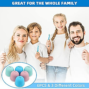6-Pack Toothpaste Cap, Gelibo Self Closing Toothpaste Squeezer Dispenser for Kids and Adults, Easy to Use, Food Grade Silicone and BPA-Free Toppers, Hygiene No Waste No Mess