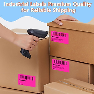PARLAIM Rectangle Thermal Sticker Labels, 1000PCS Commercial Grade Square Direct Thermal Printer Labels for Address Shipping Label,UPC QR Code, Name Tag, Price Sticker (Fluorescent Pink)
