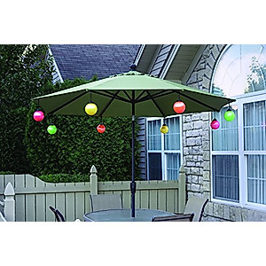 Xodus Innovations WP465 Battery Powered Hanging Decorative Outdoor Pulsing 5" Globe Light with Sensor Turns-On at Dark for 4 Hours, Light Green, 5"