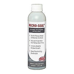 RAIN GUARD PRO CR-0359 MICRO-SEAL 6 oz Concentrate Makes 1 Gallon -Clear Natural Finish -All Purpose Deep Penetrating Water Repellent Protection For Wood, Concrete and Masonry Surfaces - Pro Approved