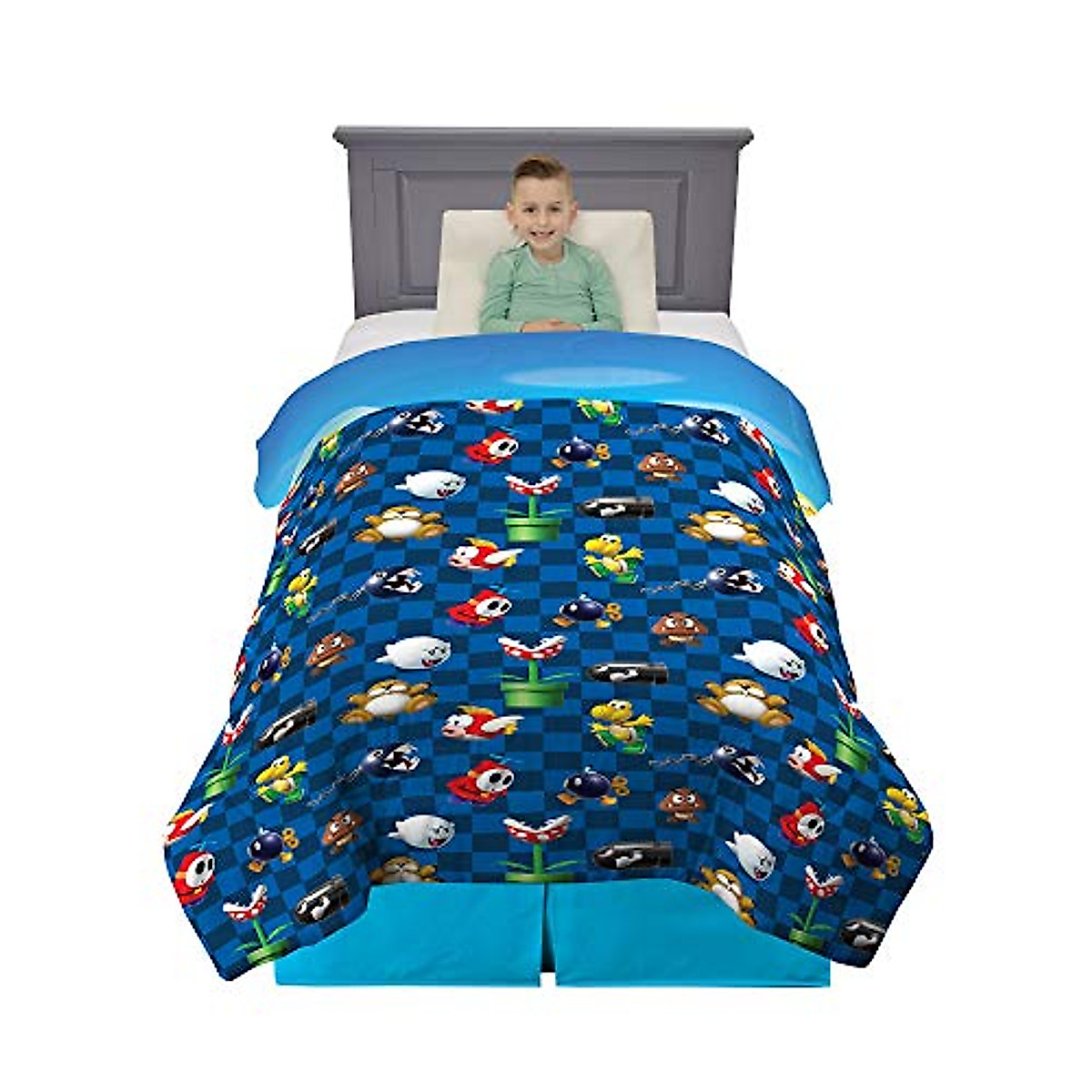 Franco Kids Bedding Super Soft Microfiber Reversible Comforter, Twin/Full, Mario