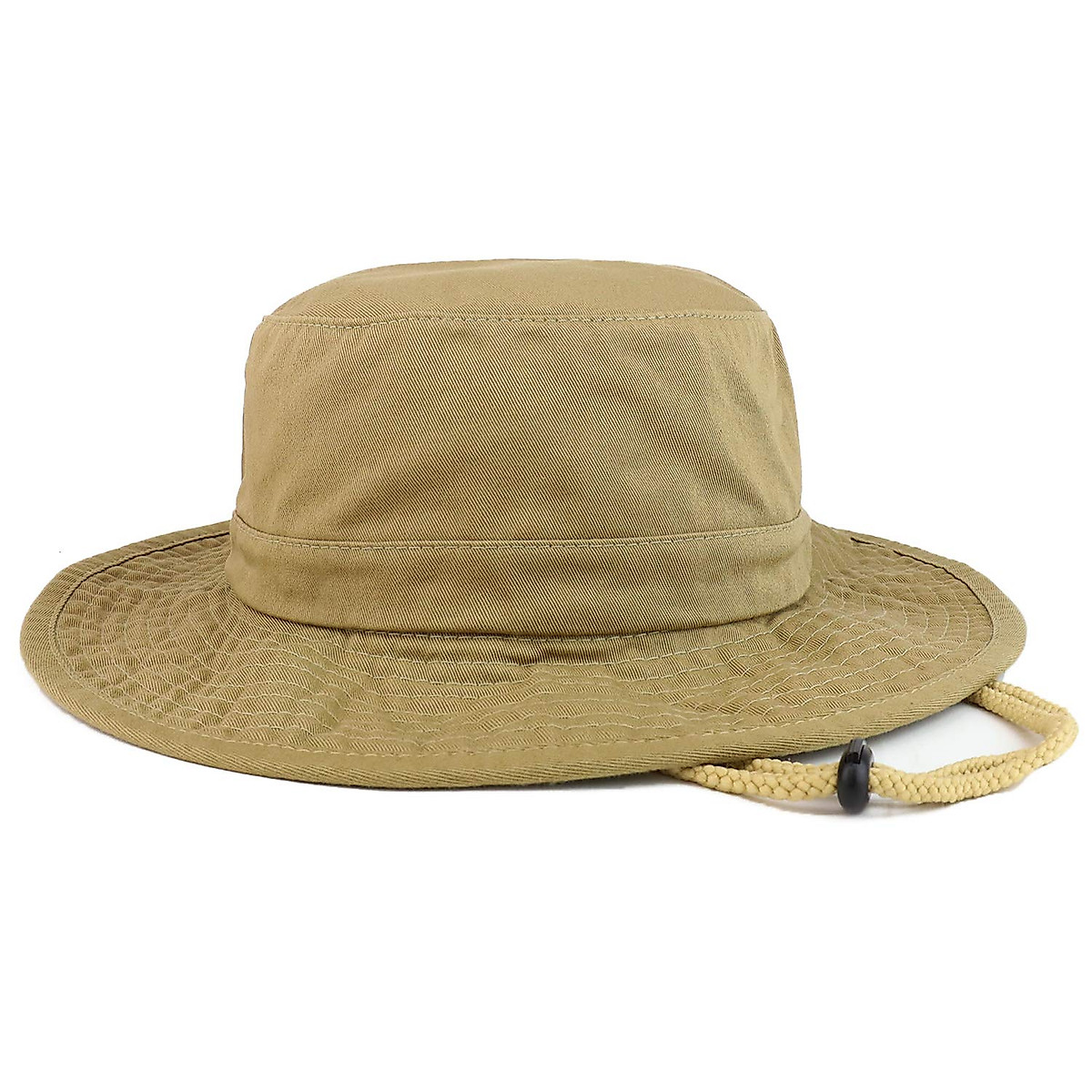Trendy Apparel Shop XXL Oversize Large Brim 100% Cotton Outdoor Boonie Hat - Khaki - 3XL