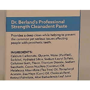 Dr. B Dental Solutions Cleanadent Denture and Gum Toothpaste, Removes Odors Stains Adhesives, Mouth Cleaning Paste, 4 oz