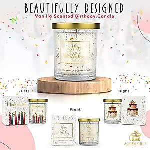 Happy Birthday Candle, Friend Birthday Gifts for Women, Friendship Candle, Gift for Mom, Sister, Friend, Funny Birthday Candle, Vanilla Birthday Cake Scented Candle, 90z. Soy Candle