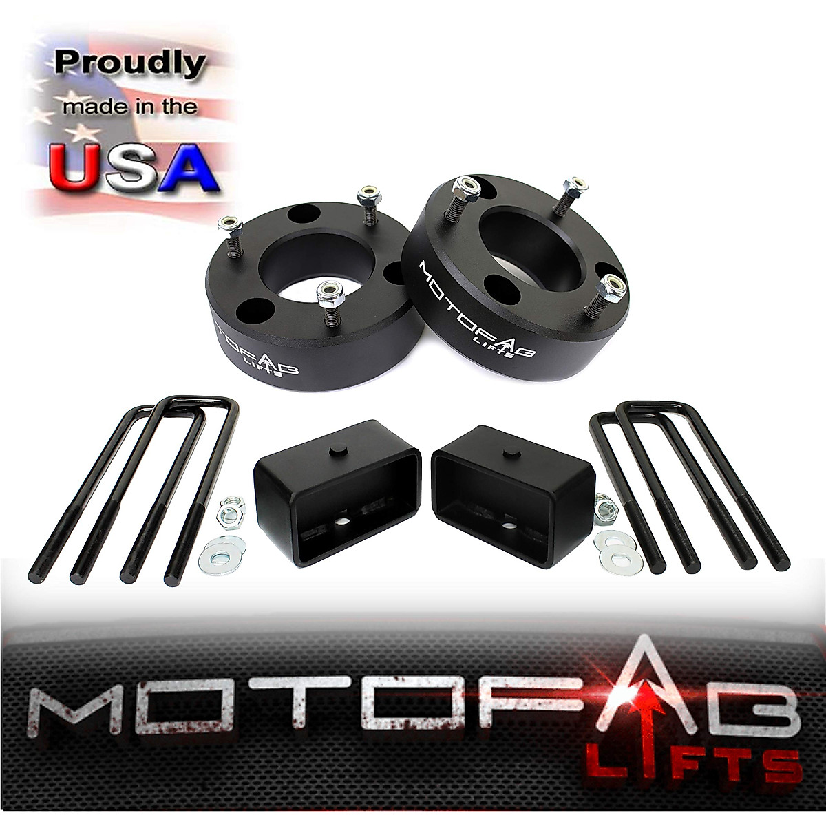 MotoFab Lifts CH-3F-2R 3 in Front and 2 in Rear Leveling lift kit that is compatible with 2007-2018 Chevy Silverado Sierra GMC