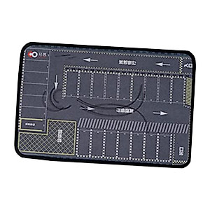 Gazechimp 1/64 Scale Parking Lot Mouse Pad Car Scene Mat for Diecast Car Model Layout, Round Corner Mat