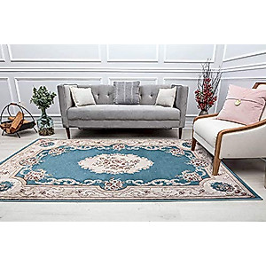 Rugs America Century Centurion CY10A Aubusson Blue Transitional Vintage Area Rug, 2'0"x4'0"