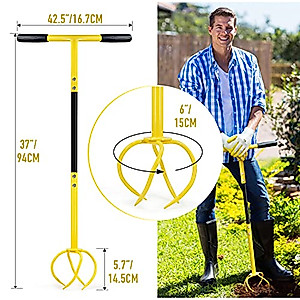 Byhagern Manual Twist Tiller with Anti-Slip Handles, Garden Claw Cultivator for Loosen Soils, Gardening Bed and Plant Box